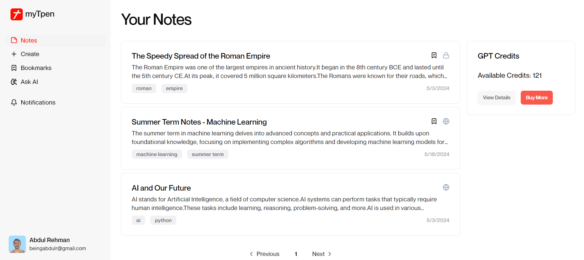myTpen Notes+GPT | AI Note-taking tool for smarter learning | myTpen